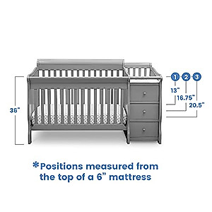 Delta Children Princeton Junction Convertible Crib N Changer, Grey