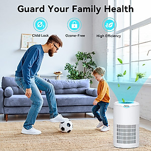 Air Purifiers for Home Large Room 1345 Ft², Tailulu H13 True HEPA Air Cleaner with Replacement Filter Purify Smoke Dust Pollen for Bedroom Living Room, Only for D09 Air Purfiier