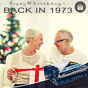 Shanfeirui 50th Birthday Gifts for Women, 50th Birthday Gifts for Men, 50th Birthday, 50th Wedding, 50th Wedding Ideas, Back in 1973 Gifts Blanket 50 × 60 inches