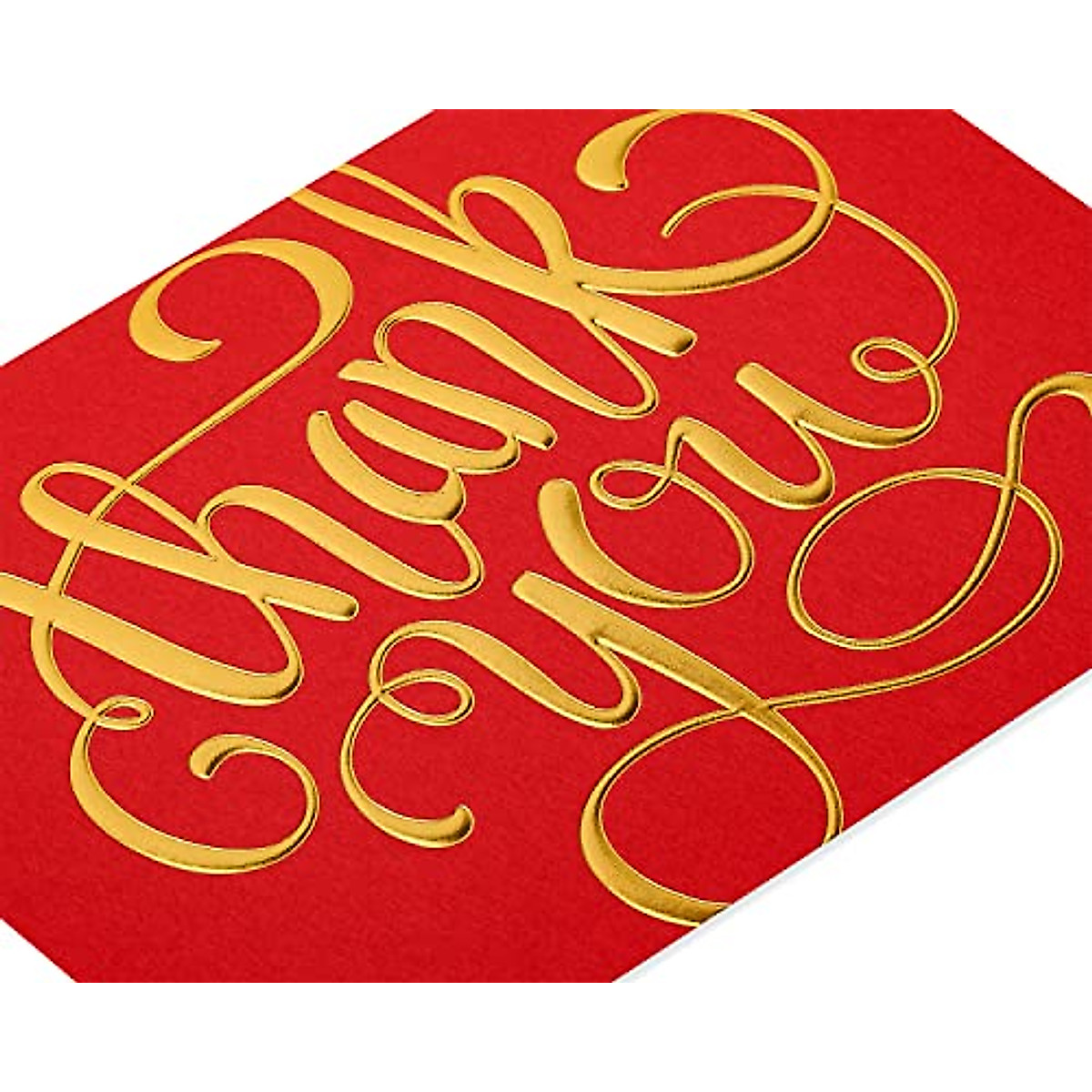 Papyrus Blank Holiday Thank You Cards Boxed with Envelopes, Blank Red and Gold (12-Count)