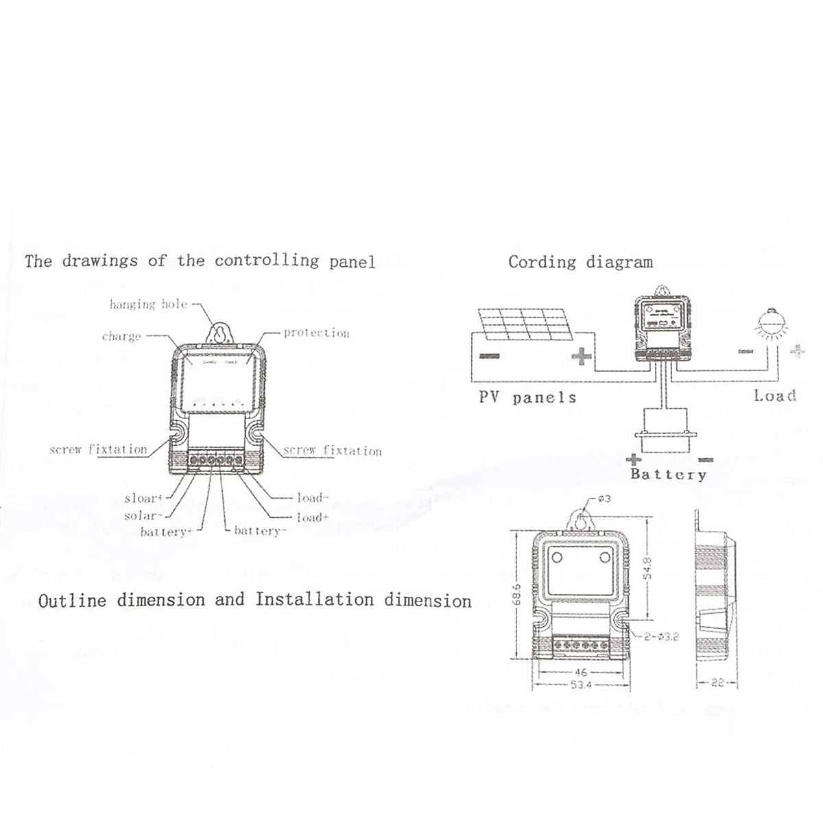 Solar Controller,Plastic PWM 6V/12V 3A Portable Solar Panel Charger Controller Regulator with LED Indicator New