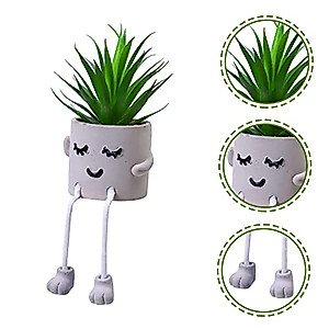 IMIKEYA Succulent Potted Plant Artificial Succulents Succulent Plants Artificial Office Plants Faux Succulents Faux Aloe Plant Fake Succulents Decor Small Decor Items for Shelf Desk Plants