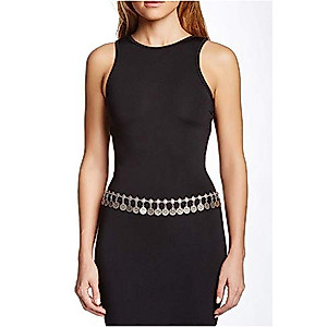 idealway Gypsy Silver Dangle Coins Belly Chain Hippie Boho Belt Belly Dance Chain Body Jewelry (AS)