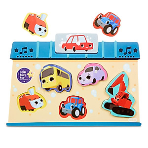 Little Tikes Baby Bum 5-Piece Chunky Wooden Sound Puzzle Plays Wheels on The Bus