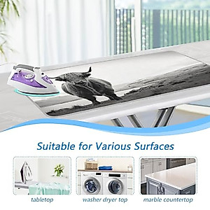 GOODOLD Highland Cattle Ironing Mat Portable Travel Ironing Pad for Washer,Dryer,Table Top, Iron Board Alternative Cover, Large Heat Resistant Ironing Blanket