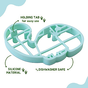 Pancake and Egg Molds - Dinosaur - 4 Pack, Reusable Silicone Pan Cake Non Stick Shaper Cooking Rings, FDA Food Grade, Dishwasher Safe, Fun Easter Breakfast for Kids or Adults, DIY Accessory