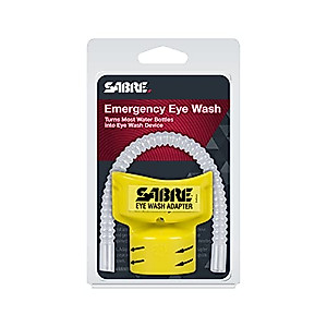 SABRE Eye Wash Adapter - Turns Water Bottle into Eye Wash Device - Flushes Contaminants from the Eye , Yellow, 2.4 oz