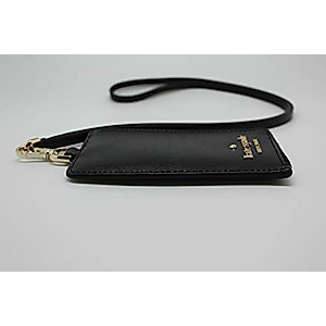 Kate Spade New York Leather Card Case Staci Lanyard Card Holder Black