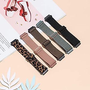 2PACK AHXLL Nylon bands compatible with Samsung Galaxy Watch Active 2 44mm 40mm/Active 40mm/Galaxy Watch 3 41mm/ Galaxy Watch 4 40mm 44mm /Galaxy Watch 5 Pro 45mm, 20mm Stretchy Sport Loop Breathable Wristband (Black+Army Green)