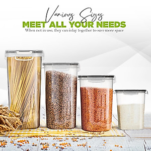 KICHLY Airtight Food Storage Containers With Lids (24 Pack) - Pantry Organizers and Storage - Pantry Storage Or Kitchen Storage Containers - Ideal for Pasta or Cereal Containers