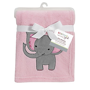 Bedtime Originals Twinkle Toes Elephant Blanket, Pink/Gray