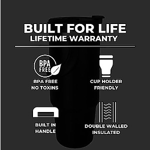 ARTICVAULT 40 oz Tumbler with Handle and Flip Straw | 100% Leakproof & Vacuum Insulated | 2-in-1 Lid | Fits in Cup Holder & Cold for 24 Hours