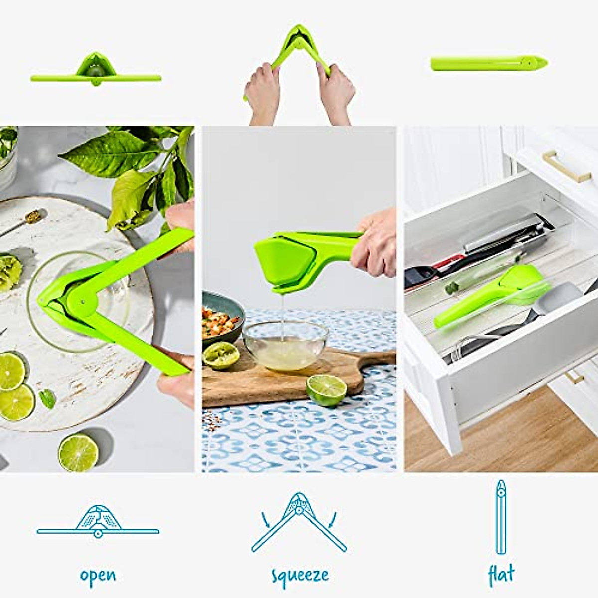 Dreamfarm Lime Fluicer | Easy Squeeze Manual Lime Juicer | Citrus Juicer That Folds Flat for Space-Saving Storage | Lime Squeezer with Pivot to Increase Leverage
