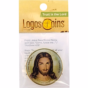 Love of Jesus Coin, Bulk Pack of 3, Trust in The Lord Man of God Bible Verse Faith Token, Gold Rimmed Religious Challenge Coin, Proverbs 3:5-6, God Gifts for Men
