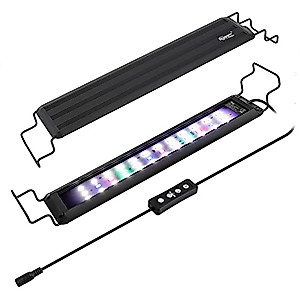 hygger 11W Full Spectrum Aquarium LED Light with 10 Levels of Brightness, White Blue Red Green LEDs,6H8H12H Timer,RGB Light for 12~19IN Freshwater Fish Tank,Aquatic Plants Tropical Ornamental Fish