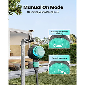 RAINPOINT Mechanical Sprinkler Timer with Brass Swivel, Water Timer for Garden Hose, Waterproof Hose Timer for Watering 1 Outlet, No Batteries Required (1-Pack)