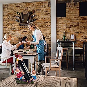 Starsoul Gnome Wine Bottle Holder Funny Single Wine Rack Resin Wine Holder Holiday Party Decor for Home Kitchen Bar Countertop Tabletop