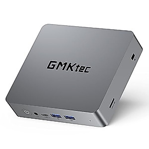 GMKtec Mini Gaming PC AMD Ryzen 5 5600U(6C/12T, 4.2 GHz), Mini Gaming Computer 16GB DDR4 512GB M.2 SSD Windows 11 Pro Desktop Computer, 4K Triple Displays BT5.2/WiFi 6