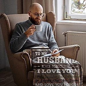Jnufoju Husband Fathers Day Birthday Gift - Wedding Anniversary Romantic Gifts for Him - Gifts for Husband from Wife - Husband Gifts Throw Blanket 60 x 50 inch - Unique Birthday Gifts for Husband