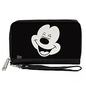 Buckle-Down Women's PU Zip Around Wallet Rectangle-Mickey Mouse, 7.5"x4.5"
