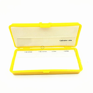 Microscope Stage Micrometer Calibration Slide with 4-Scales and 0.01mm Multifunctional Reticle Calibrating Ruler