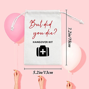 5 Pack But Did You Die Hangover Kit Bags Wedding Emergency Kit Bags Bridesmaid Survival Kit Bag With Drawstring for Wedding Bridal Bachelorette Party Bridal Shower Bachelor Party