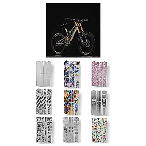 ENLEE Bike Frame Protection Tape, Mountain Protective Stickers Decals All Style MTB Fork Protector High Impact Film Road Bicycle Anti Scratch Guard (Beauty)