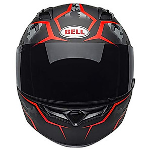 BELL Qualifier Full-Face Motorcycle Helmet (Stealth Camo Matte Black/Red - Small)