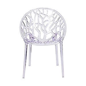 Flash Furniture Jonah 4 Pack Specter Series Transparent Stacking Side Chair