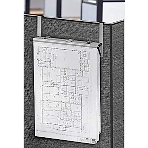 Adir Cubicle Blueprint Storage - Hanging Poster Display Rack - Plans File Holder Organizer for Small Or Big Office, Home (Gray)