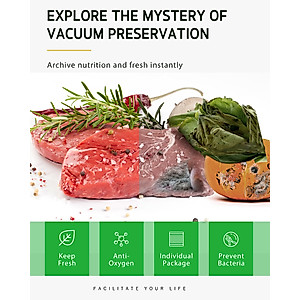 Syntus Vacuum Sealer Bags for Food, 2 Rolls 11" x 50' Commercial Grade Bag Rolls, BPA Free Food Vac Bags for Storage, Meal Prep or Sous Vide