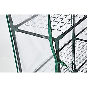 Miracle-Gro 4'8" x 4'8" x 6'5" All-Season Small Walk-in Greenhouse with 8 Wire Shelves for Outdoors, Easy-Access and Durable, Translucent
