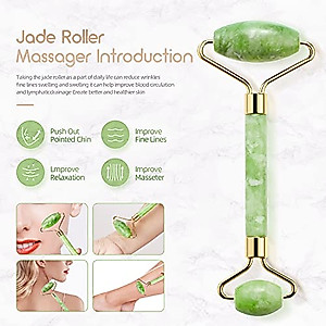 Natural Jade Roller for Face Eyes Tool Jade Facial Roller Noiseless Facial Massage Roller