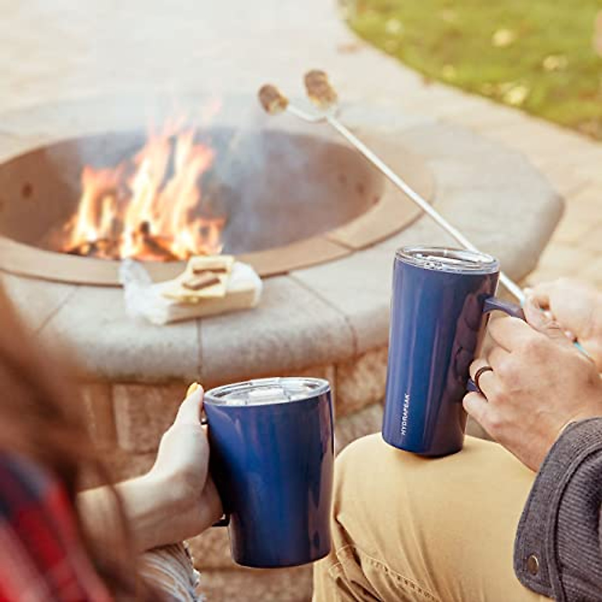 Hydrapeak SAVOR 18oz Double Vacuum Insulated Coffee Mug | Stainless Steel Travel Mug, Tumbler Coffee Cup with Lid and Integrated Handle (Rose)