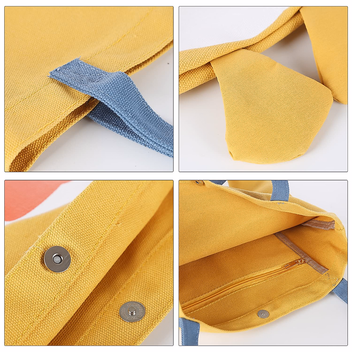 KKC HOME ACCENTS Duck Canvas Tote Bag Cute Aesthetic School Shoulder Bag Reusable Grocery Shopping Bags for Women Teacher Mother as Gifts Washable