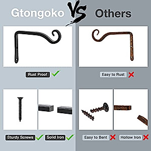 Gtongoko 6-10-15 Inch Sturdy Hanging Plant Bracket - Decorative Plant Hanger for Hanging - 2 Pack (6 Inch)