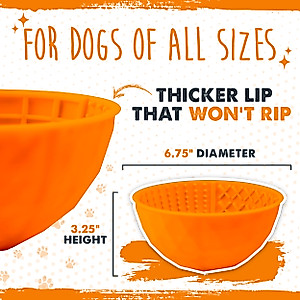 Mighty Paw Dog Slow Feeder Bowl - Interactive BPA-Free Silicone Lick Bowl for Dogs - Easy to Clean, Keeps Dogs Entertained, Provides Mental Enrichment