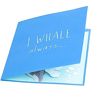 PopLife Humpback Whale Parent and Child 3D Pop Up Card - Mother's Day Gift, Whale Lover's Birthday, Graduation - for Mom, for Daughter, for Son, for Parent, for Dad