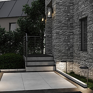 LampLust Black Solar Pathway Lights Outdoor, 4 Pack Stainless Steel Modern Path Lights, Waterproof, LED Metal Solar Garden Light for Yard, Walkway, Driveway & Landscape Lighting