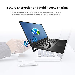 1200Mbps USB WiFi Adapter USB Wireless Adapter Daul Band (2.4G/300M+5G/867M) 802.11 ac for Desktop PC WinXP/Vista/7/8/8.1/10