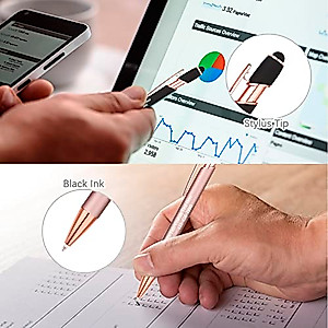NGTSFLY 12 pcs Personalized Pens with Name or Logo Black Ink Custom Ballpoint Pen with Free Engraving Customized Gift for Women Men Office Business (Rose Gold)