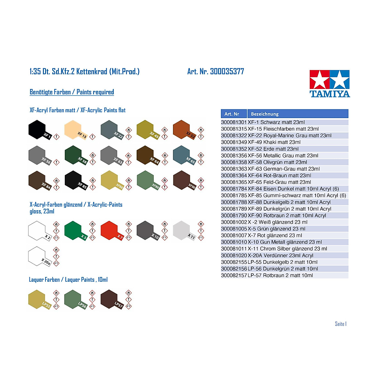 Tamiya 1/35 German Sd.Kfz.2 Kettenkraftrad TAM35377 Plastic Models Armor/Military 1/35