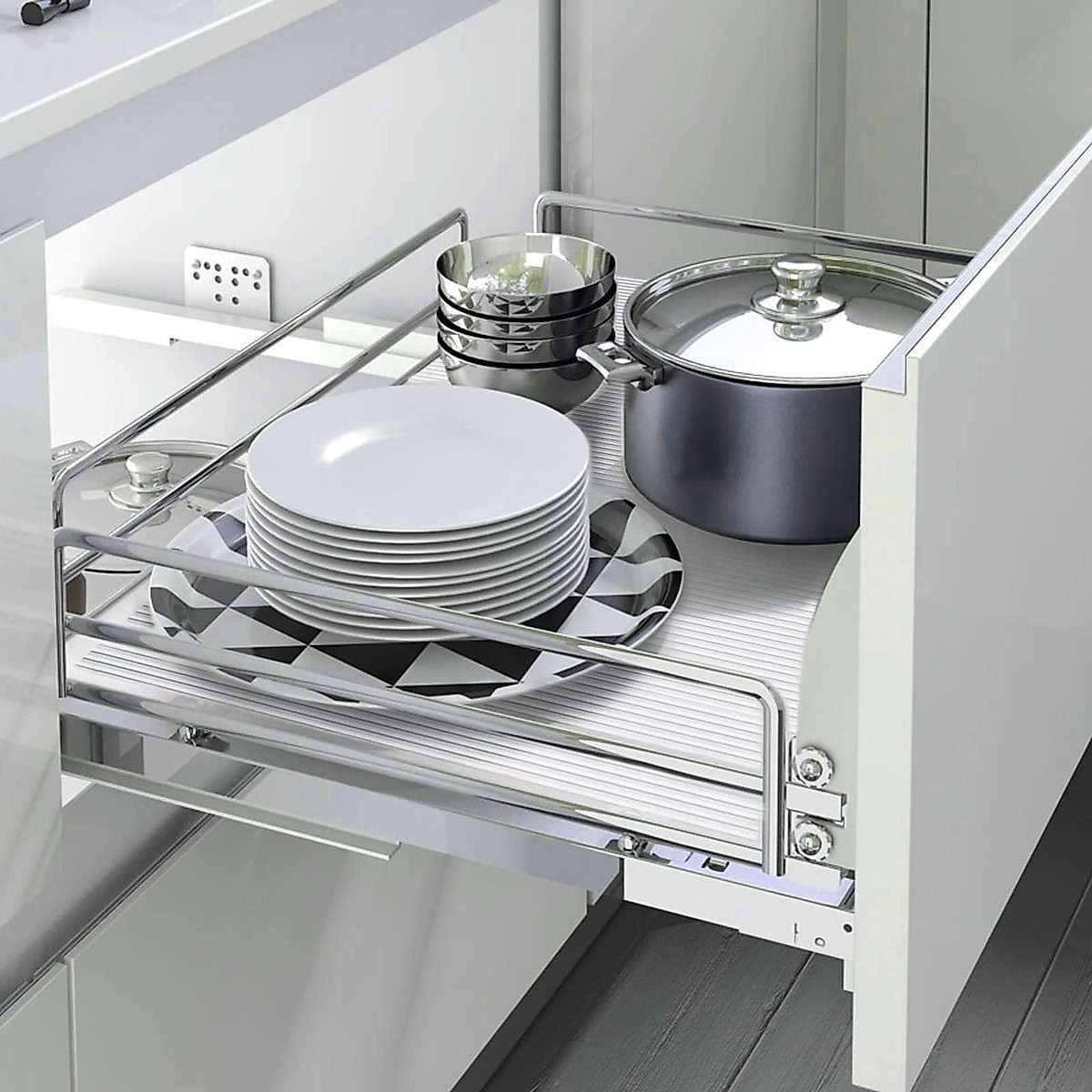 Hoople 12inch*20ft Shelf Liner Protects cabinets, Shelves, and Storage Areas. Non-Slip, Durable, and Oil-Proof. Upgrade Your Organization with Ease.