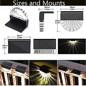 Solar Deck Lights, Outdoor Waterproof Led Solar Fence Lights,Solar Step Lights,Warm White/Color Glow Outdoor Lighting for Backyard,Patio Outside Stairs,Yard,Railing Lights 12 Pack