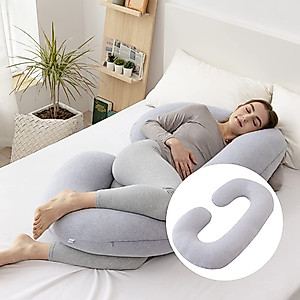 MOVEBO Pregnancy Pillow, Pregnancy Body Pillow, Pregnancy Pillows for Sleeping, Maternity Pillow for Pregnant Women (Grey)