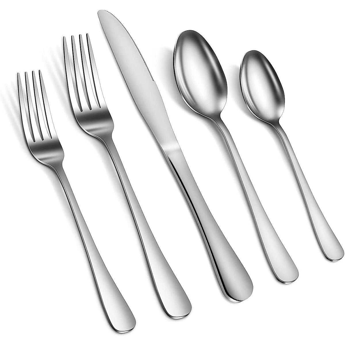 60 piece Forks and Spoons Silverware Set, Flatware Sets, Mirrored Stainless Steel Cutlery Set, Spoons Forks and Knives Set Service for 12