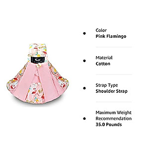 CUBY Baby Carrier, Natural Cotton Baby Sling Baby Holder Extra Comfortable for Easy Wearing Carrying of Newborn, Infant Toddler Wrap Carrier for Baby Registry (Pink Flamingo)