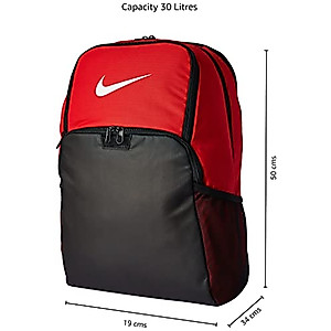 NIKE Brasilia XLarge Backpack 9.0, University Red/Black/White, Misc