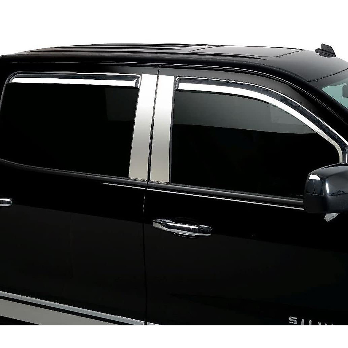 Putco 480137 Element Chrome Window Visor - Set of 4