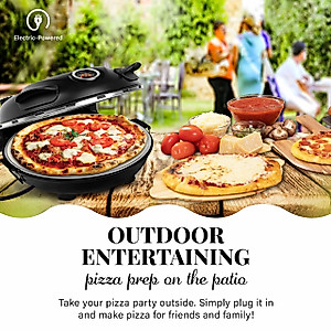 PIEZANO Crispy Crust Pizza Oven by Granitestone – Electric Pizza Oven Indoor Portable, 12 Inch Indoor Pizza Oven Countertop, Pizza Maker Heats up to 800˚F for Stone Baked Pizza at Home As Seen on TV